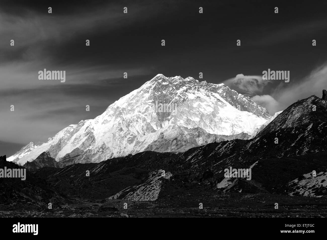 Summit of Nuptse mountain (7864 M), Everest base camp trek, Sagarmatha ...