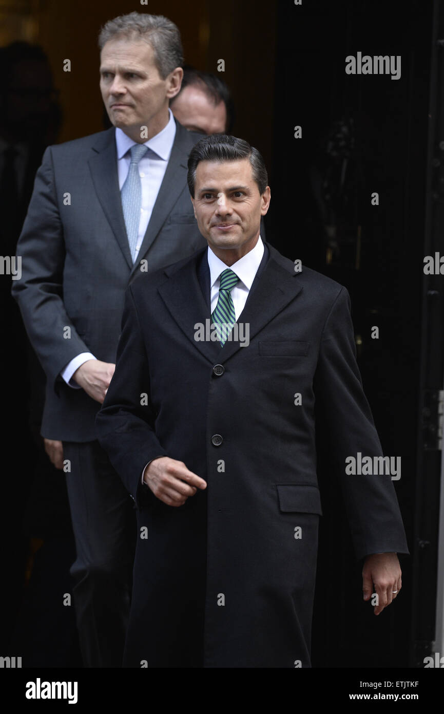 President Enrique Pena Nieto of Mexico leaves 10 Downing Street after a ...