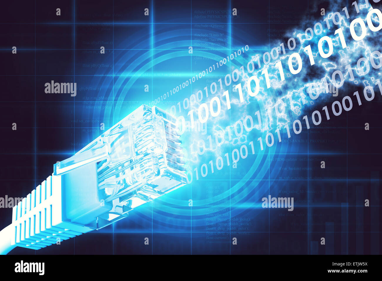 Blue computer wires hi-res stock photography and images - Alamy