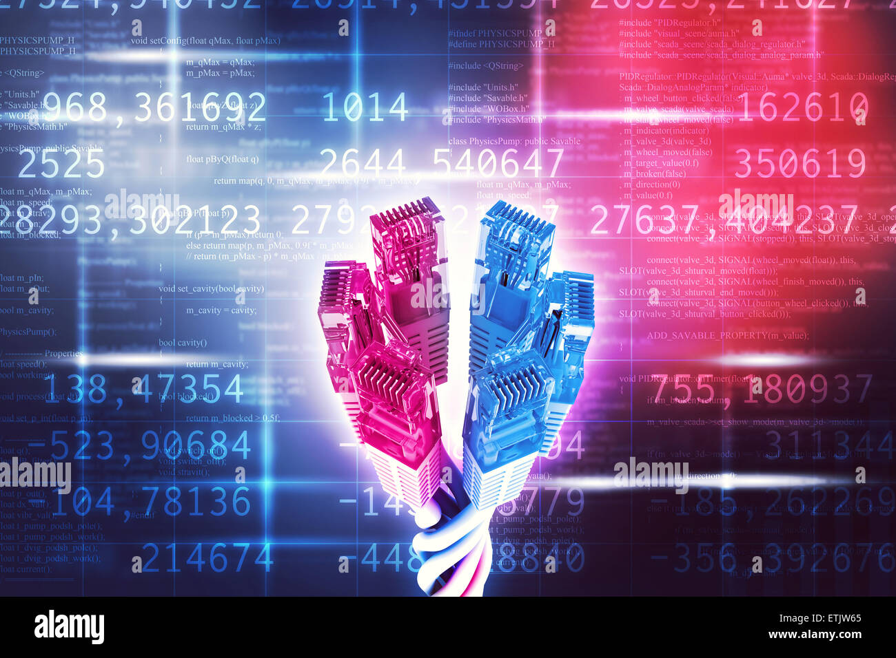 Set of colorful computer cables Stock Photo - Alamy