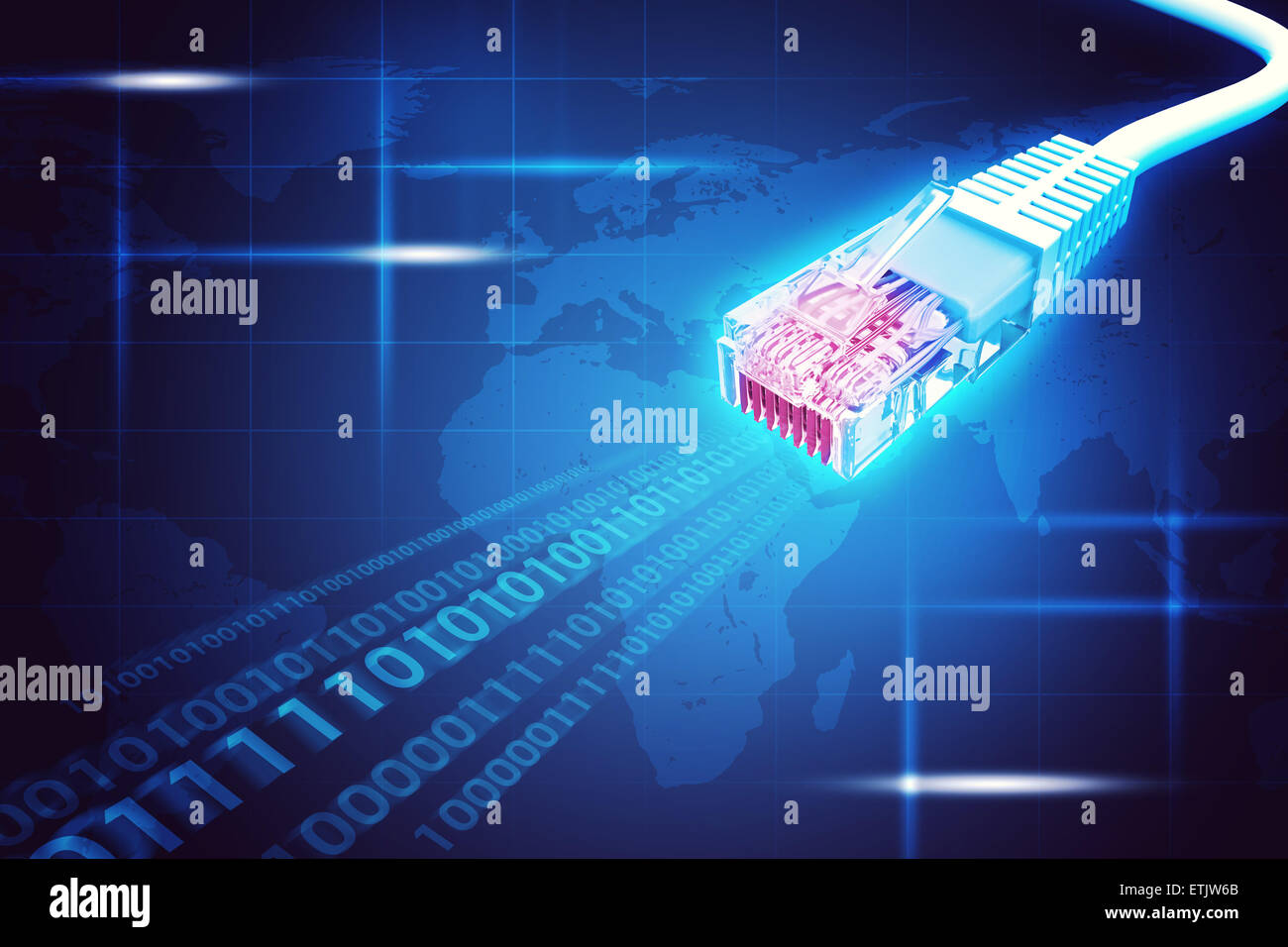 Blue computer wires hi-res stock photography and images - Alamy