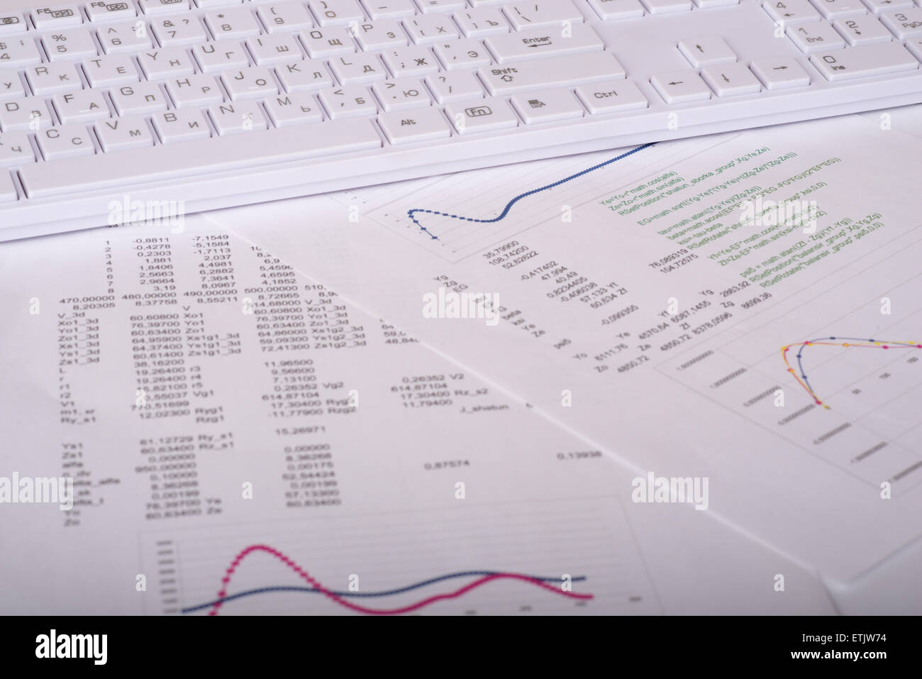 Computer keyboard with documents Stock Photo - Alamy