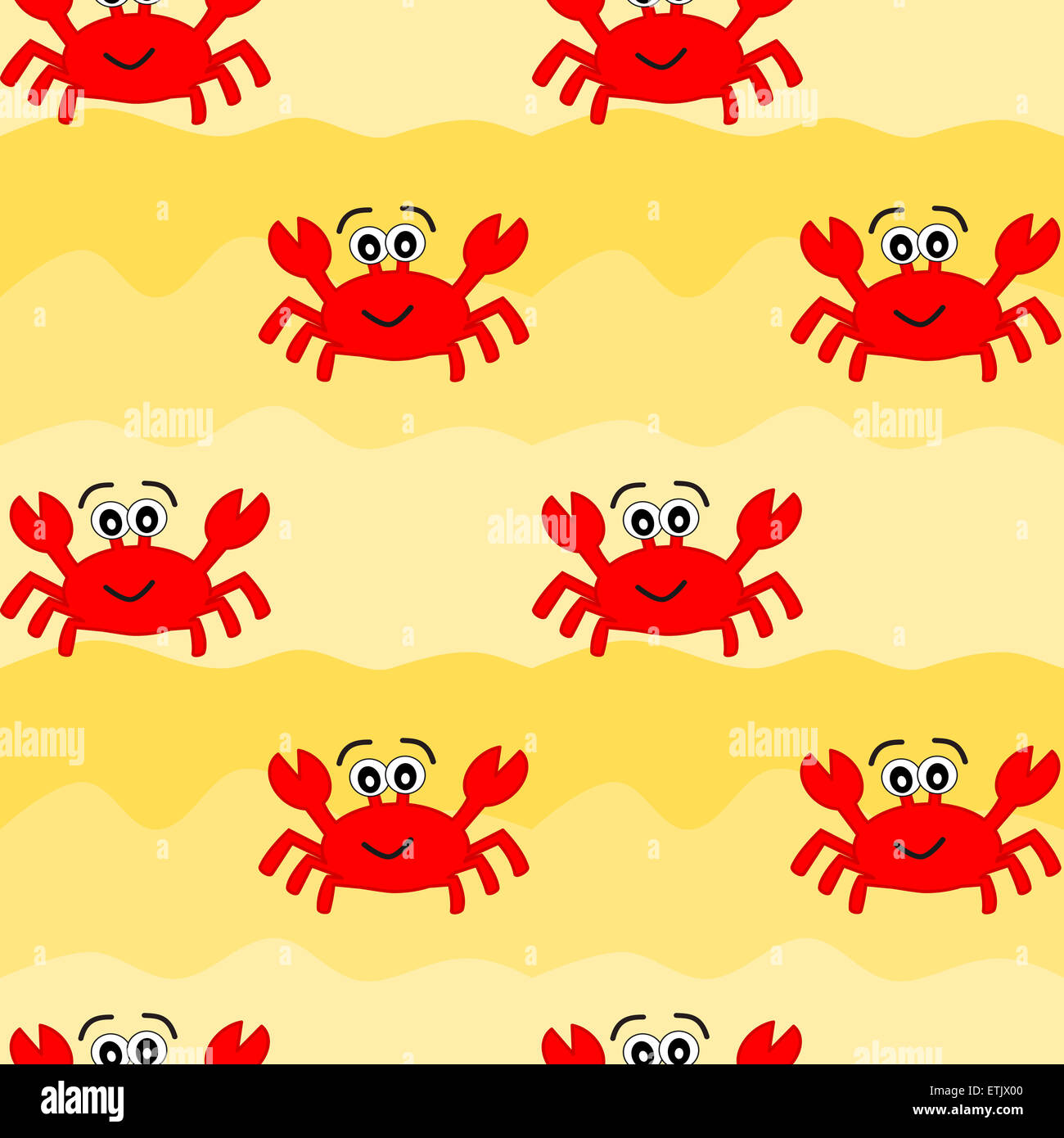 funny crab on the beach seamless pattern Stock Photo - Alamy