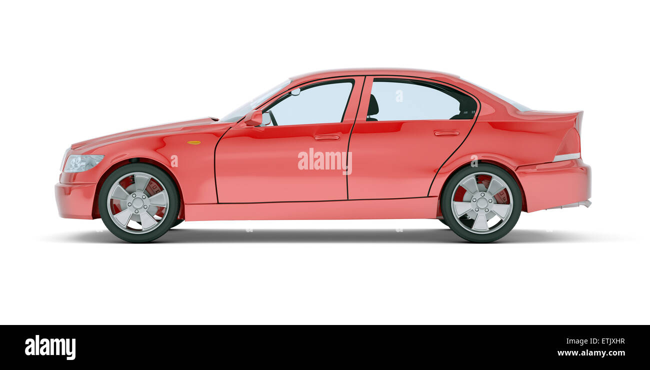 Red car on white Stock Photo - Alamy