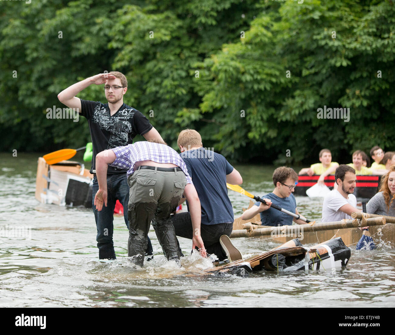 Cambridge, UK. 14th June, 2015. Cambridge University Students Cardboard ...
