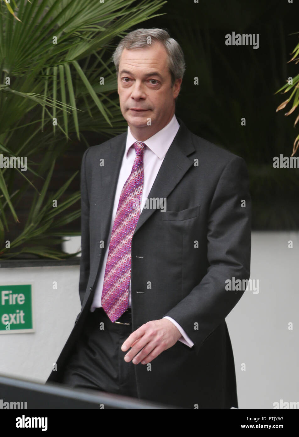 Nigel Farage outside the ITV Studios Featuring: Nigel Farage Where ...