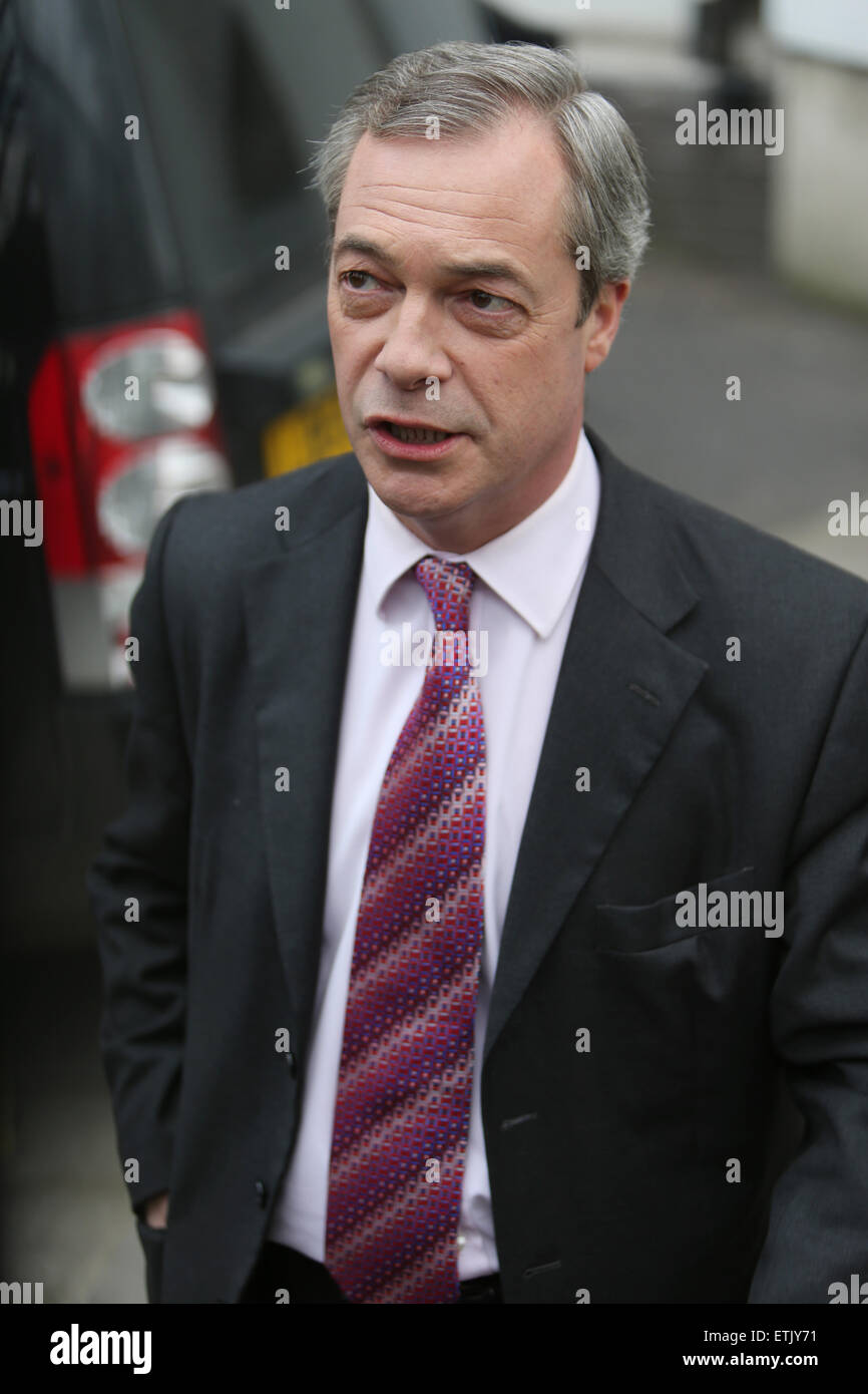Nigel Farage outside the ITV Studios Featuring: Nigel Farage Where ...