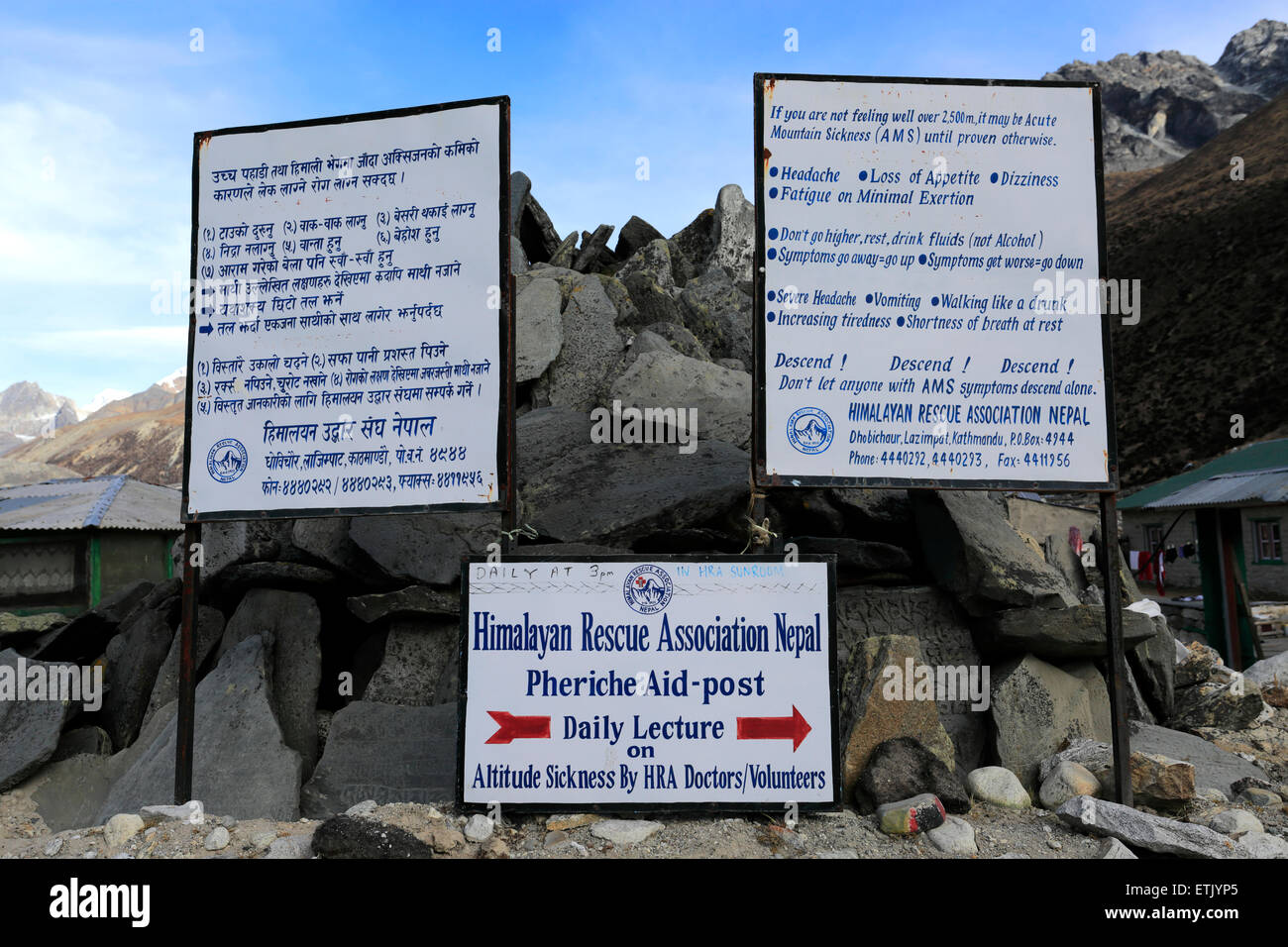 Himalayan Rescue Association First Aid Post at Pheriche village ...