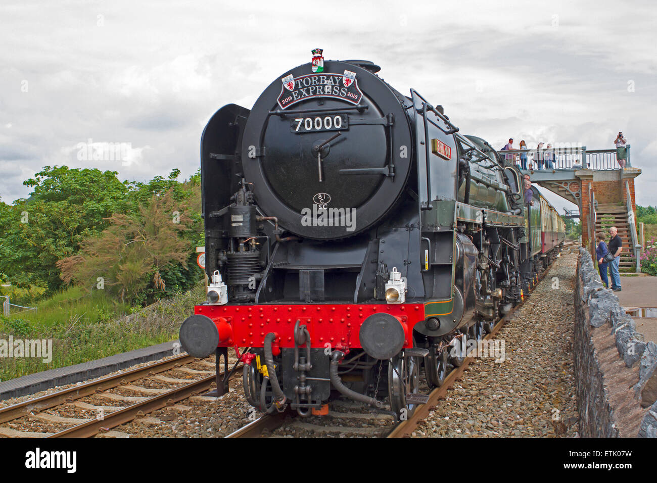 Dawlish Warren, UK. 14th June, 2015. Britannia,Torbay Express steam ...