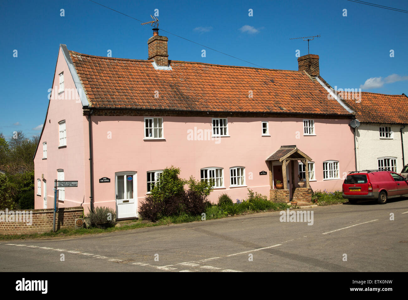 Traditional village houses in Shottisham village, Suffolk, England, UK ...