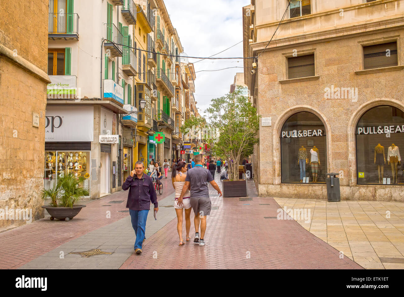 People walking on the street in Palma de Mallorca Stock Photo - Alamy