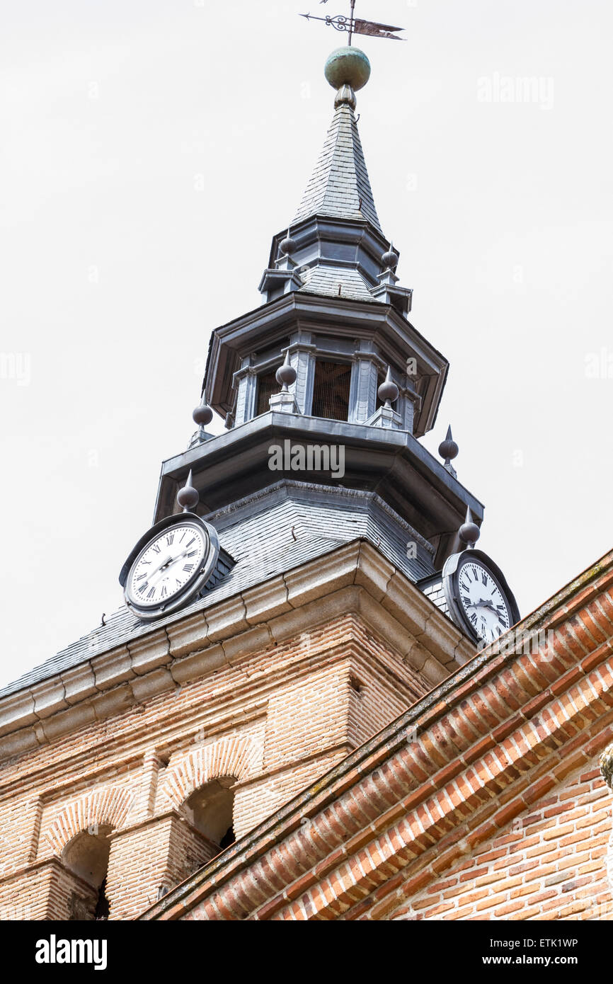 clock and bell tower in a medieval Spanish city Stock Photo - Alamy