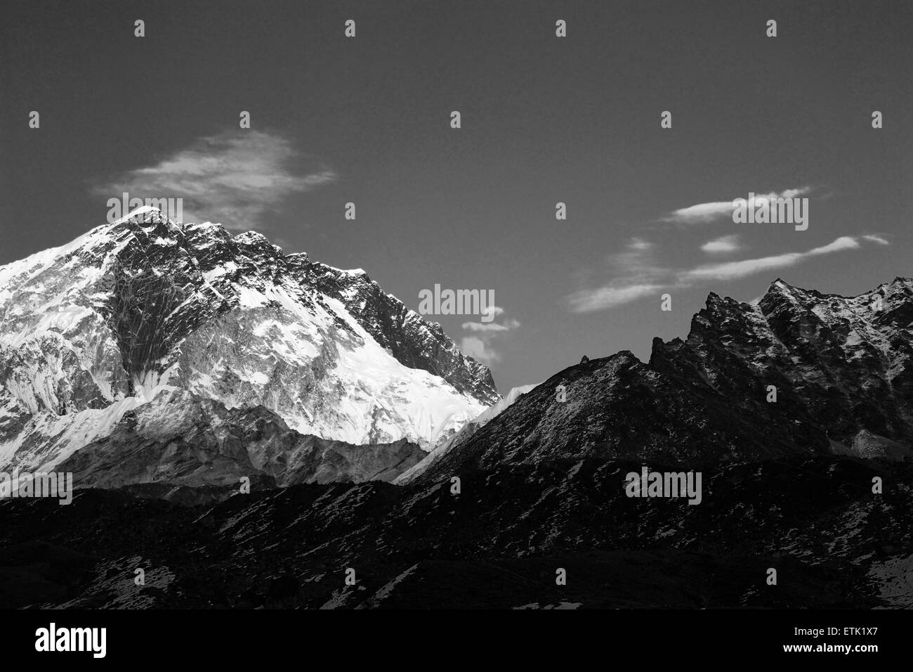 Rock formation mountain summits Black and White Stock Photos & Images ...