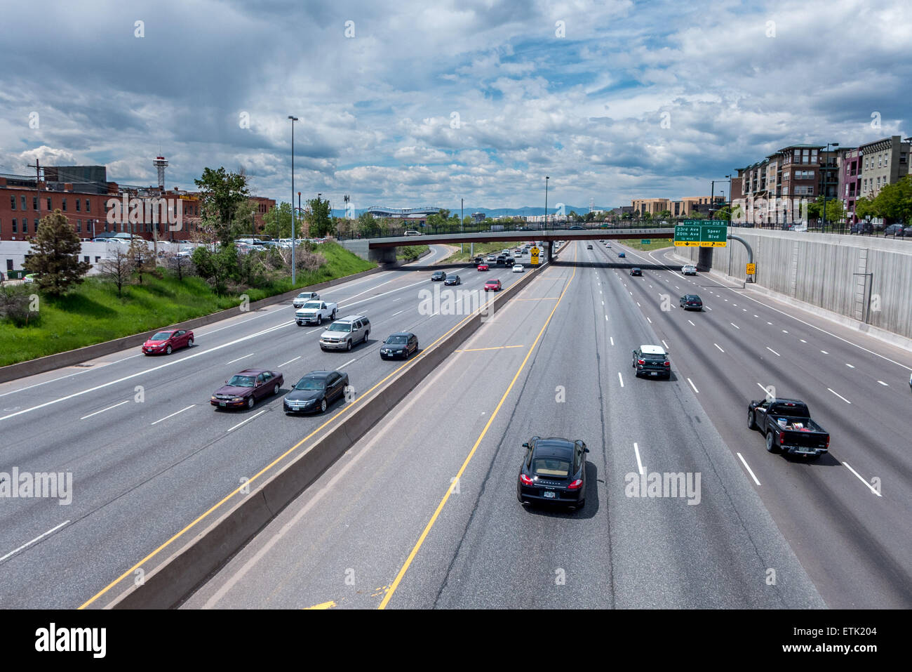 Highway 87 through Denver Colorado USA Stock Photo - Alamy