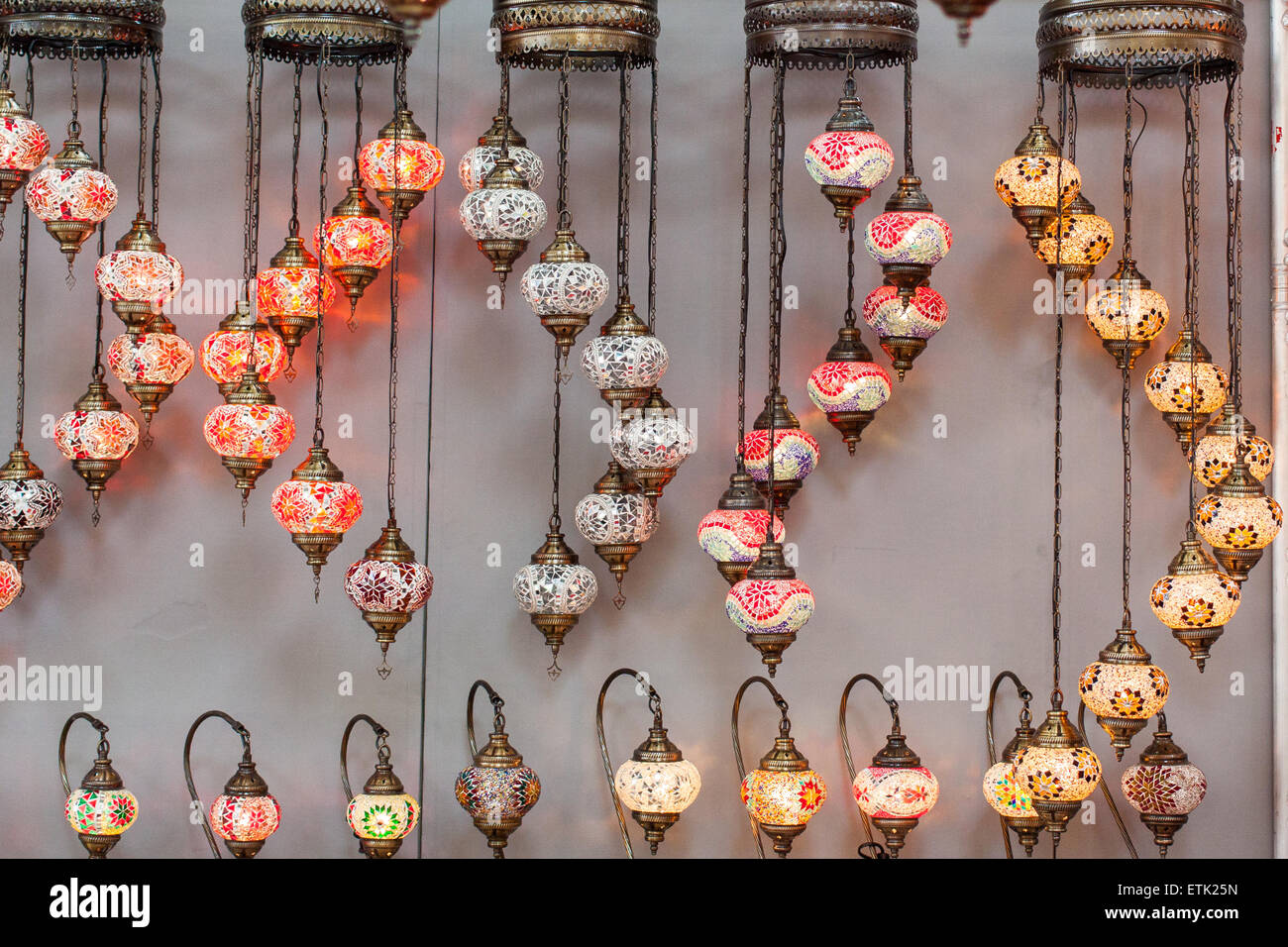 traditional lamps lit in a oriental fair Stock Photo - Alamy