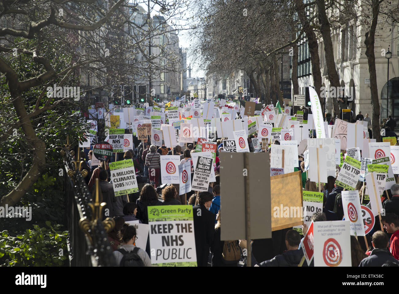 Time To Act Climate Change Demonstration in Central London Featuring ...