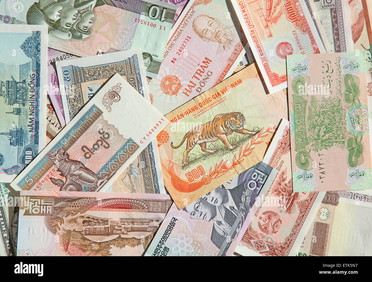 Variety of the Asian banknotes Stock Photo - Alamy