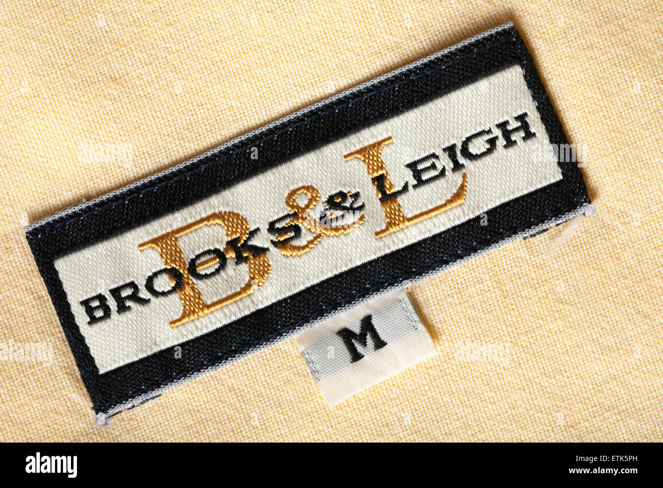 Brooks & Leigh label in mans shirt Stock Photo - Alamy