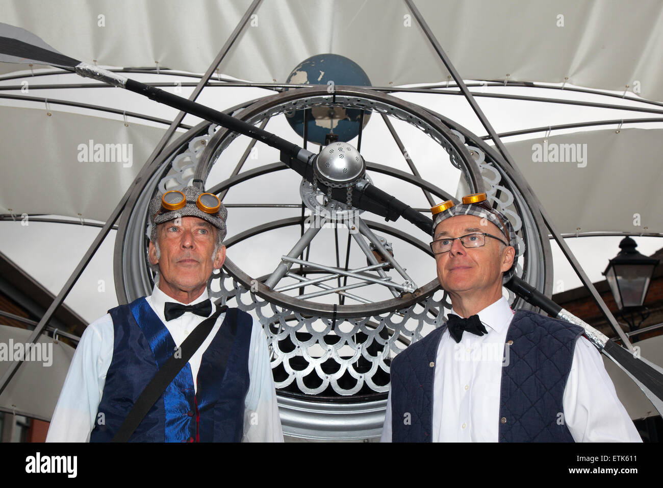 Professors Steve Gumbley & MD Plant with their vintage Flying Machine ...