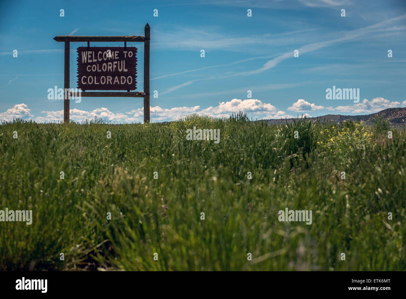 The State Line between Utah and Colorado on Interstate 40 Stock Photo ...