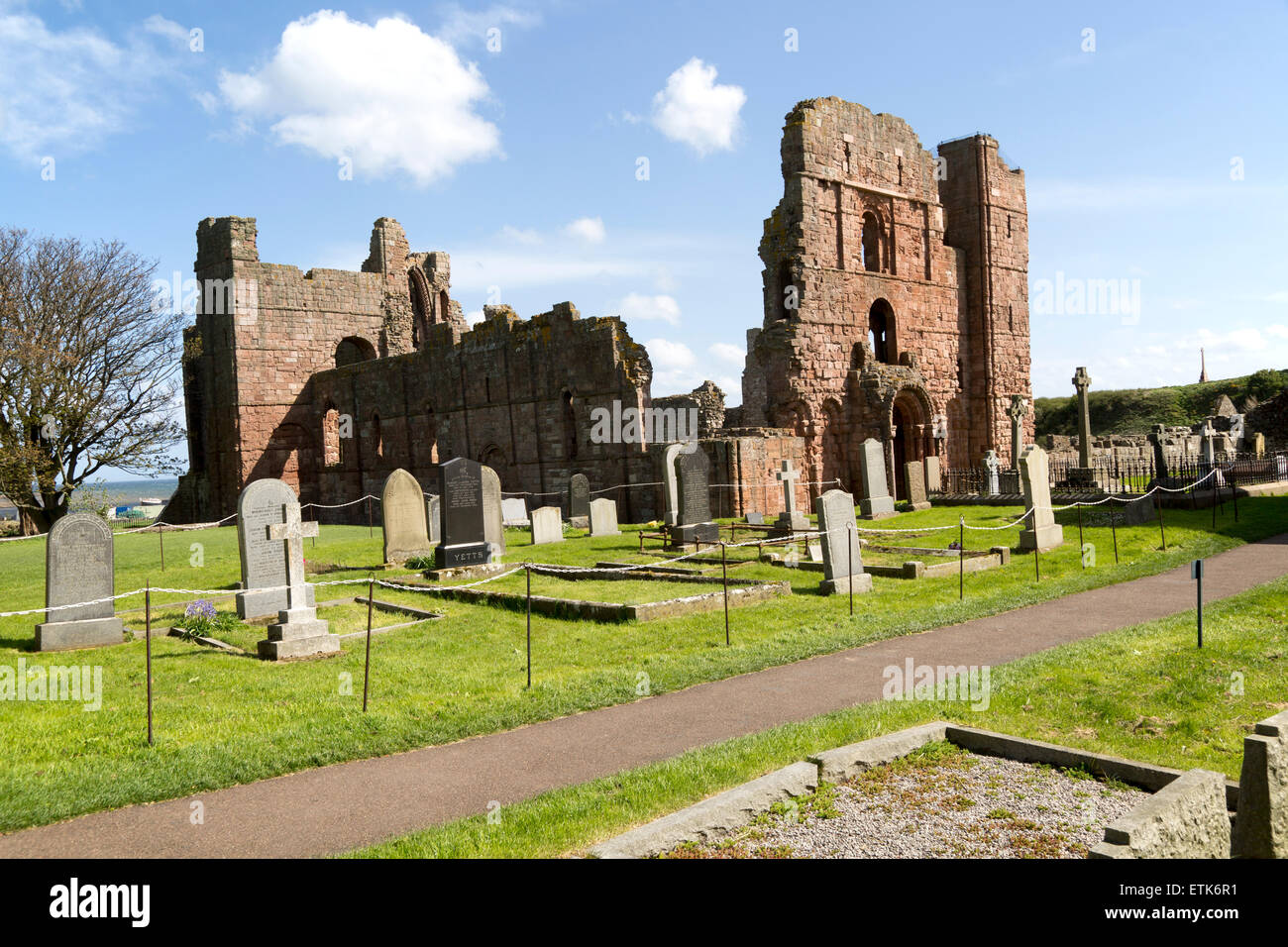 Ruins of Lindisfarne Priory, Holy Island, Northumberland, England, UK ...