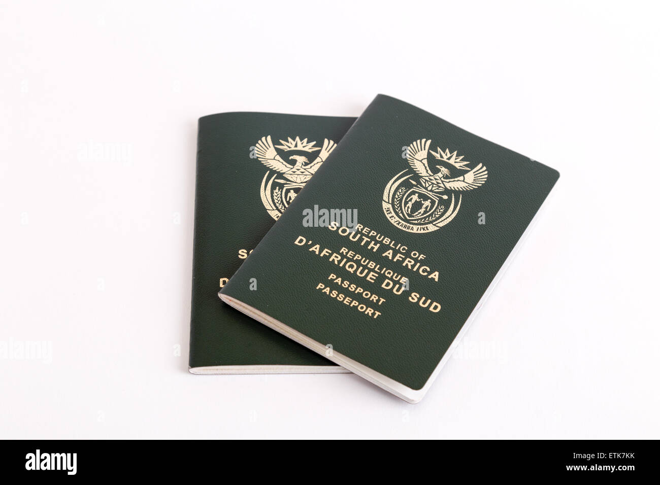 South African passports on white background Stock Photo - Alamy