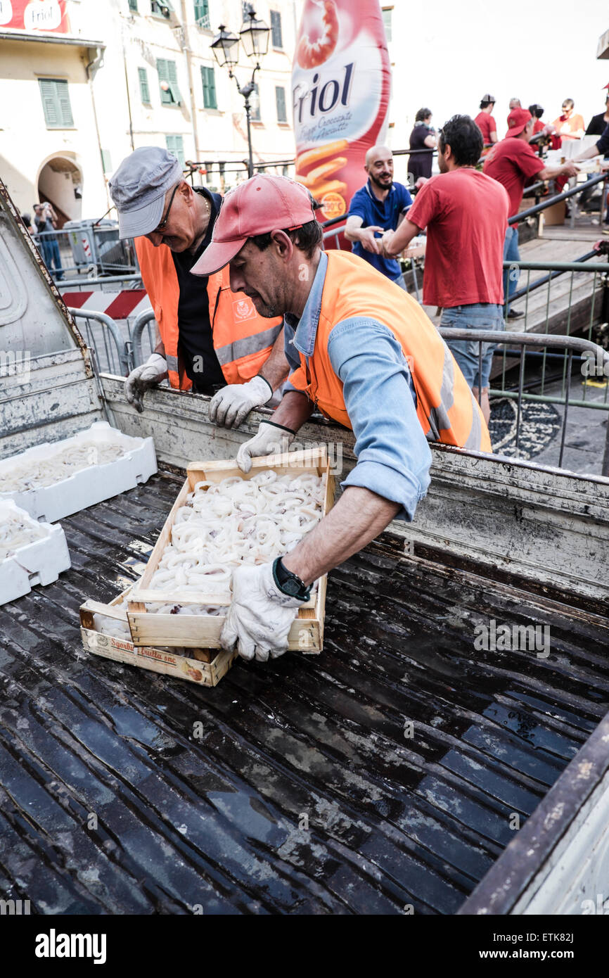 Cuttlefish for the festival Sagre del Pesce, Camogli, Italy Stock Photo ...