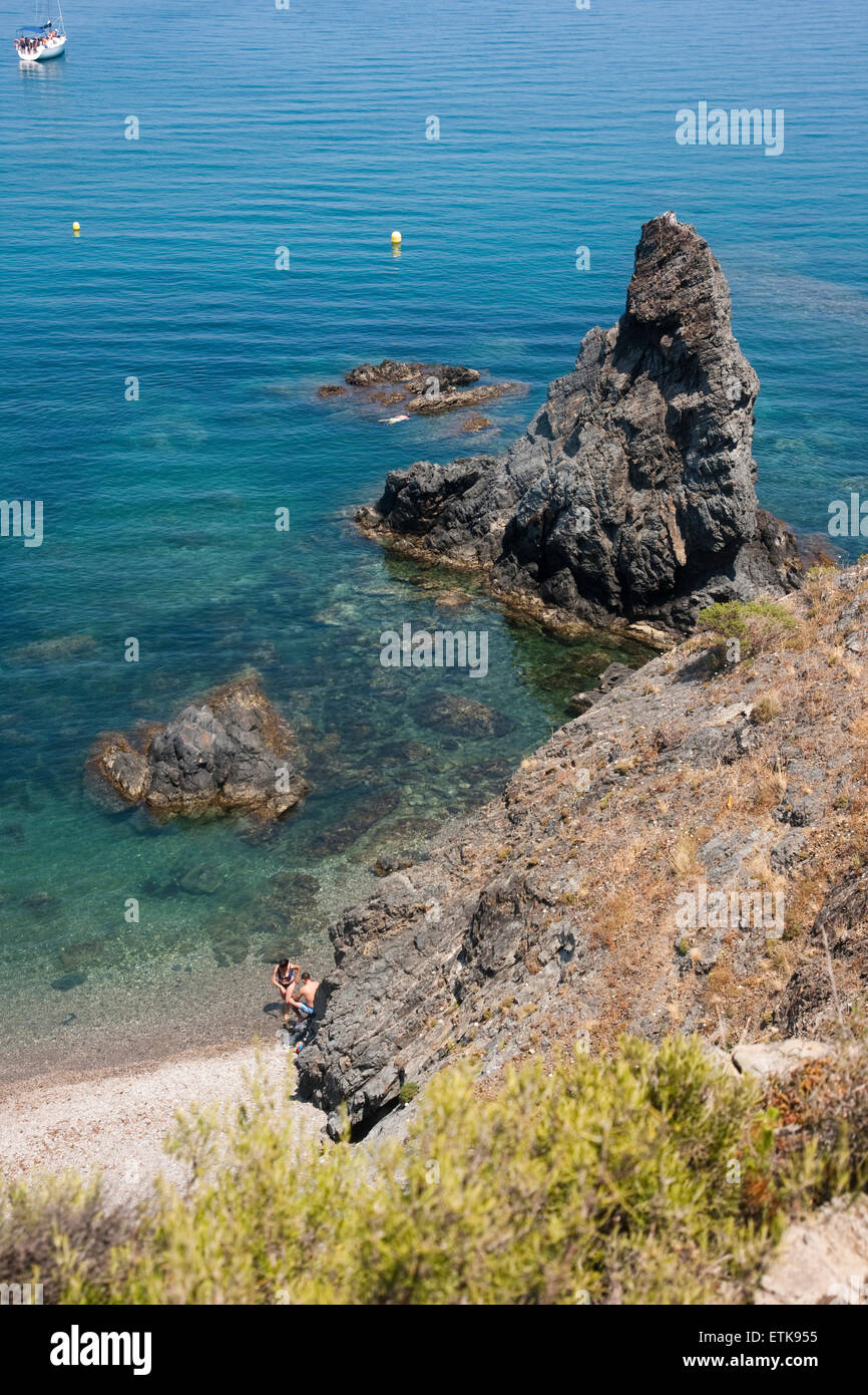 El Cavall Bernat, Garbet beach. Colera Stock Photo - Alamy