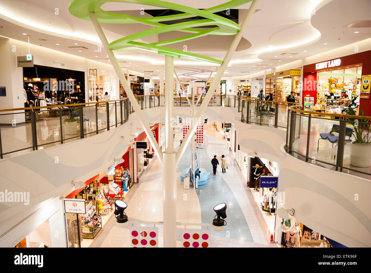Japan, Nishinomiya. Brightly lit interior of a very clean Japanese ...