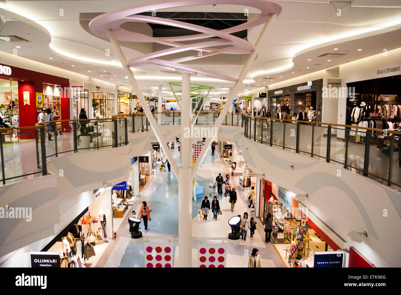 Japan, Nishinomiya. Brightly lit interior of a very clean Japanese ...