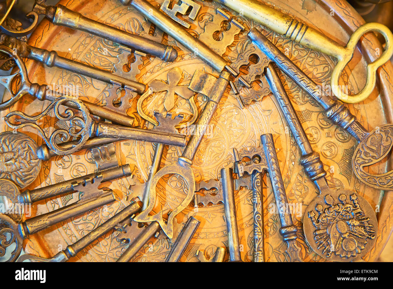 Collection of the ancient keys Stock Photo - Alamy