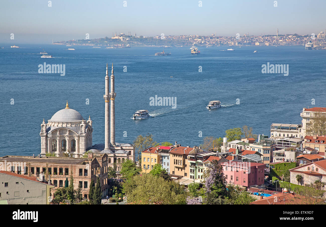 Famous "Ortakoy mosque" near Bosphorus bridge in Istanbul Stock Photo ...