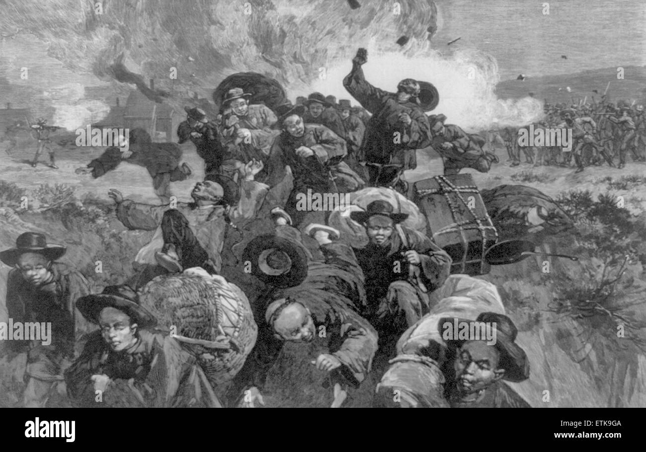 The Massacre of the Chinese at Rock Springs, Wyoming, 1885 Stock Photo ...