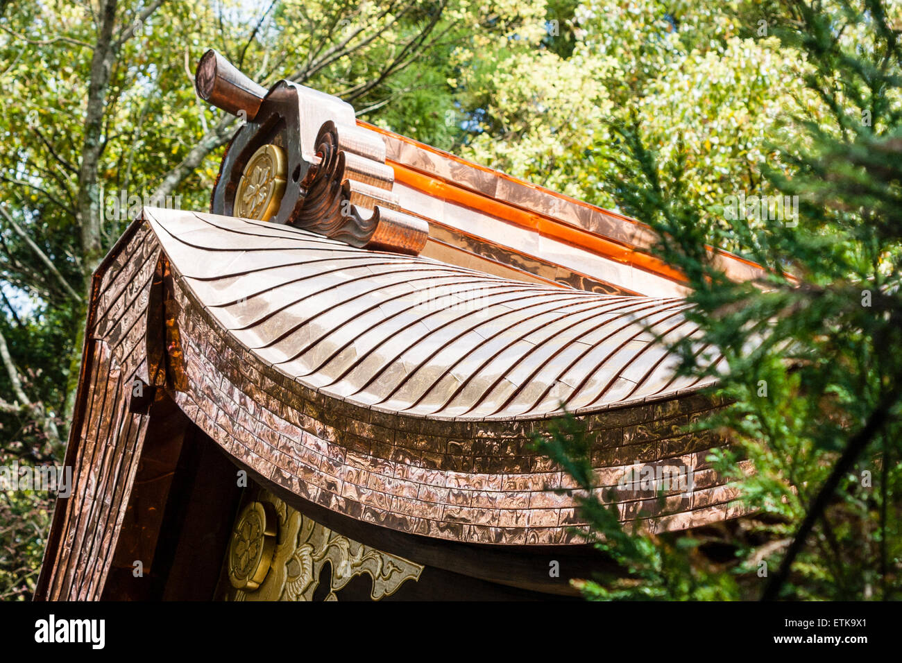 Japan, Kyoto, Okazaki temple Roof detail showing the Toribusuma, main ...