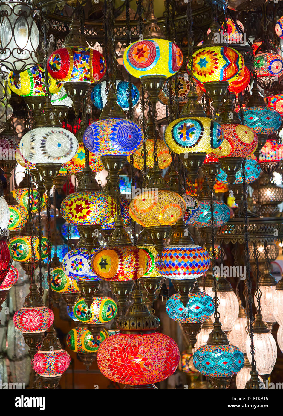 Traditional turkish lamps on the market Stock Photo - Alamy