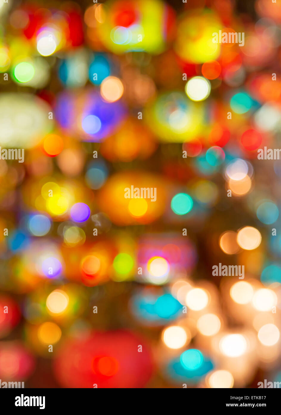 Blured lights of the traditional turkish lamps on the market Stock ...