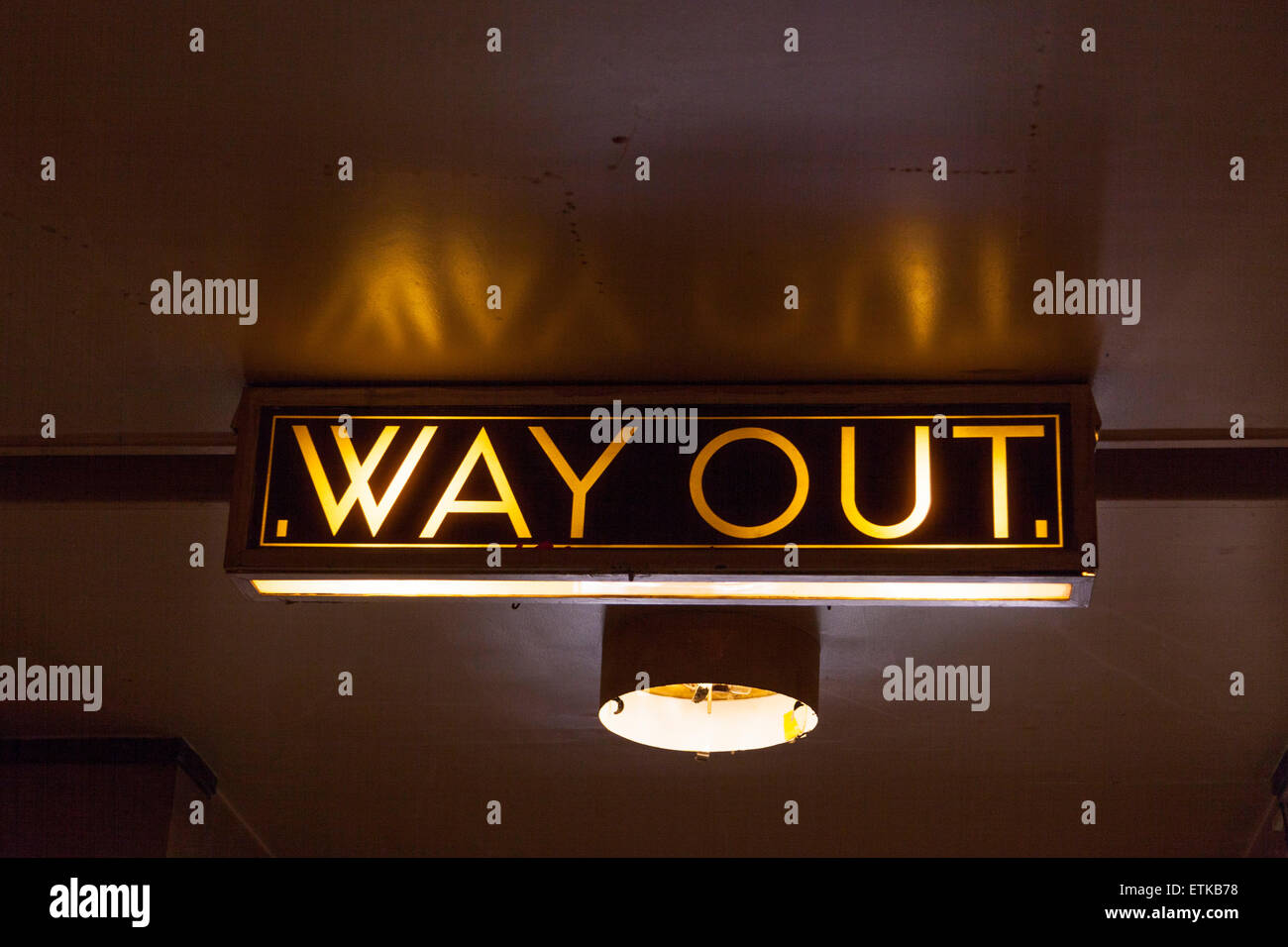 Way out sign london hi-res stock photography and images - Alamy