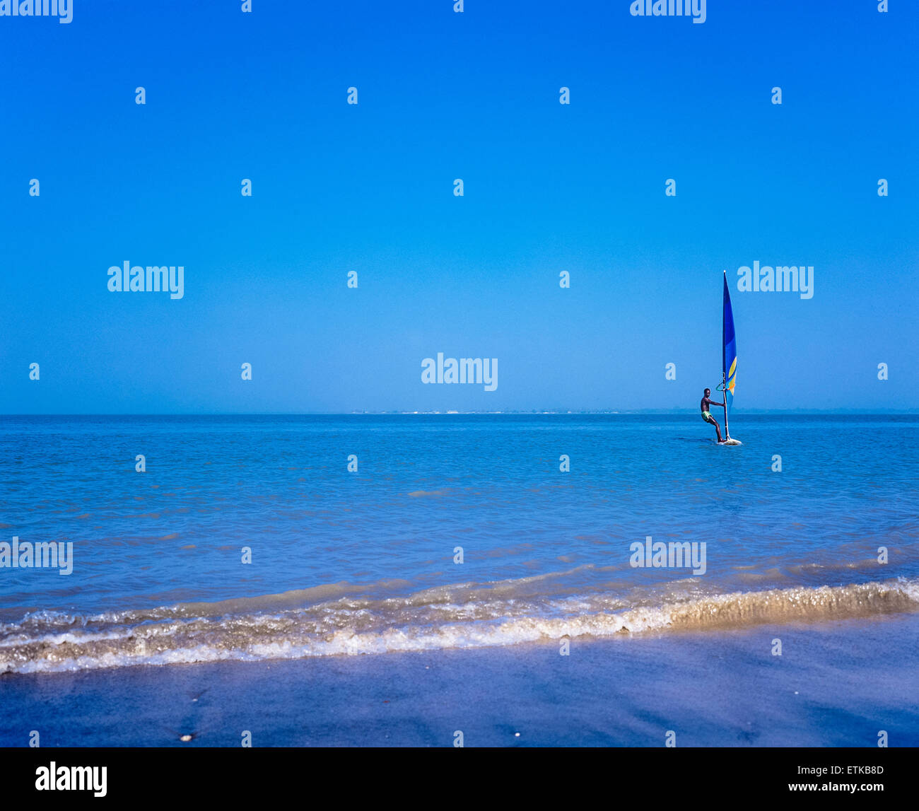 Gambian man windsurfing, Gambia, West Africa Stock Photo - Alamy
