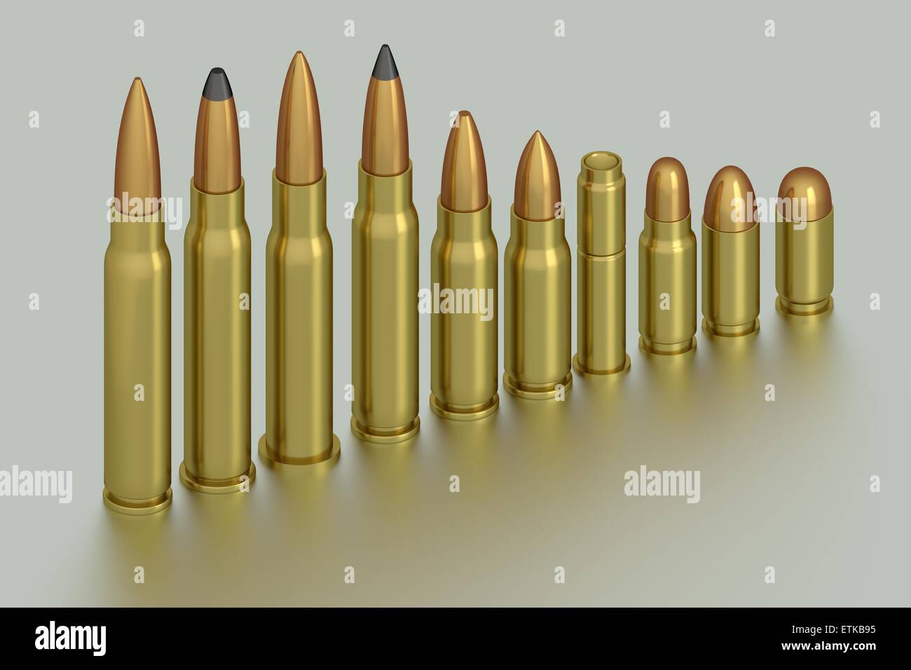 3D rendering of the bullets Stock Photo - Alamy