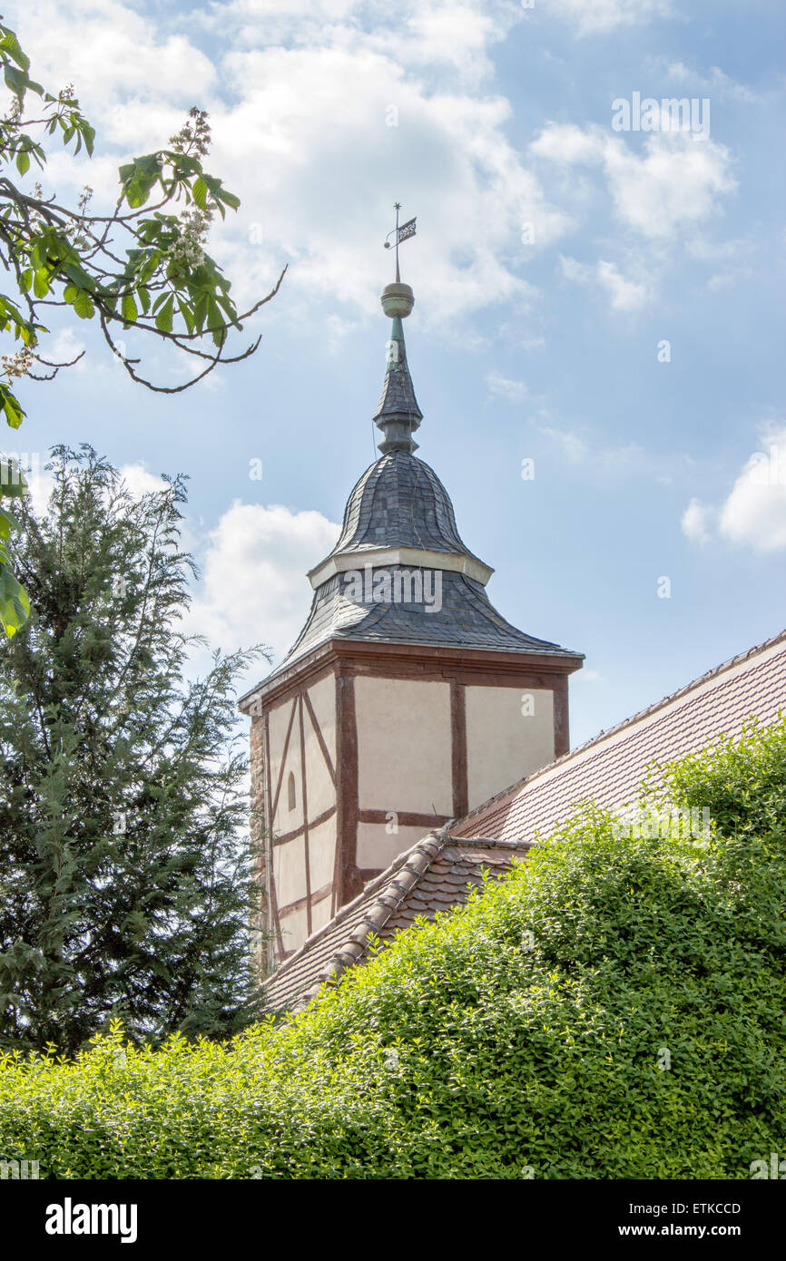 Steeple of a small village church Stock Photo - Alamy