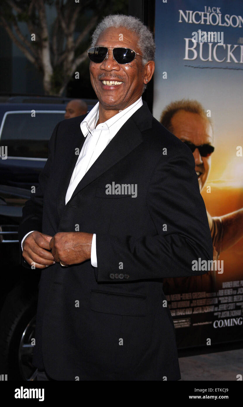 Morgan Freeman at the Los Angeles premiere of 'The Bucket List' held at ...