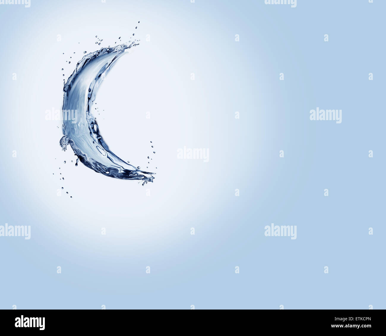 A blue crescent made of water shining Stock Photo - Alamy