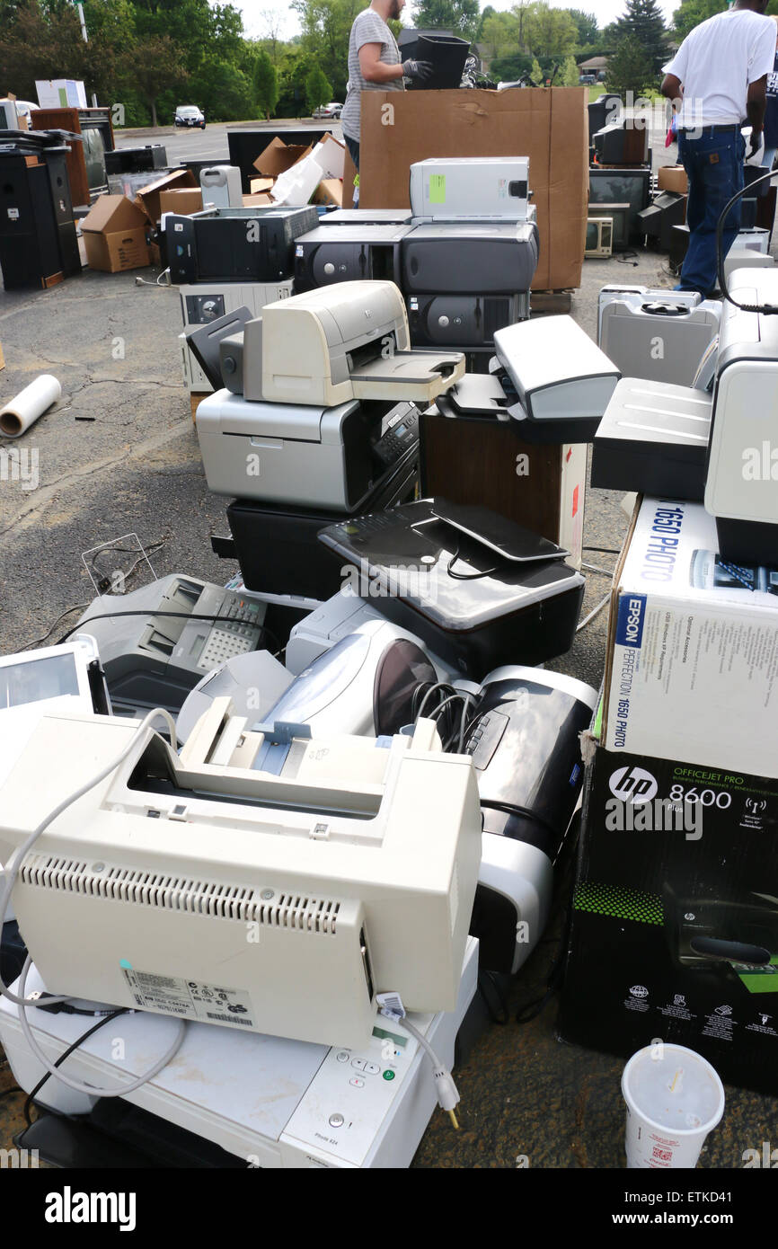 Old outdated electronics recycling Ohio monitor printer laptop computer ...