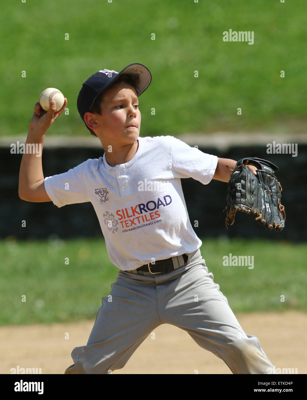 Little League baseball pitcher Ohio Stock Photo - Alamy