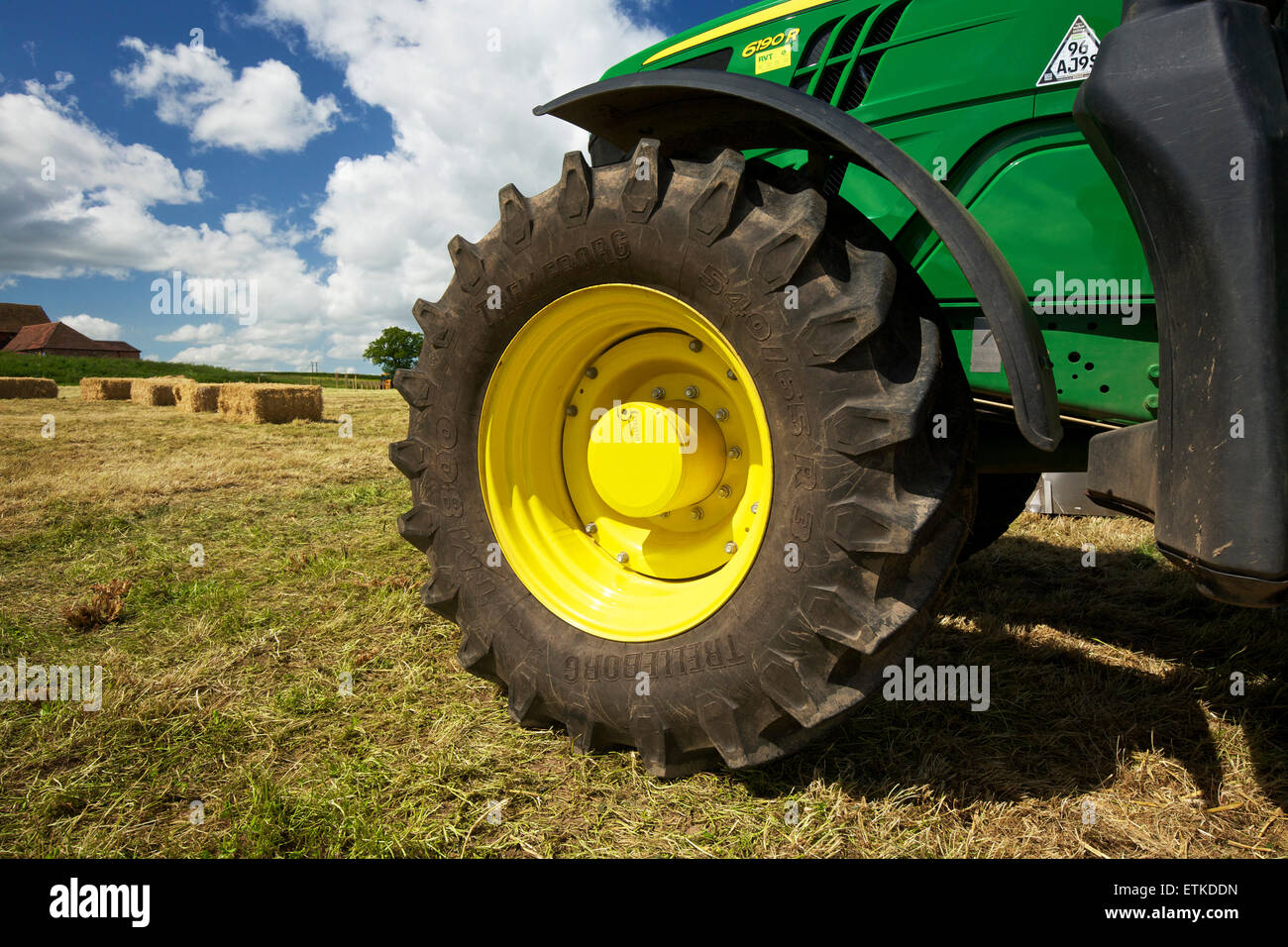 John Deere 6190 R Tractor UK Stock Photo - Alamy