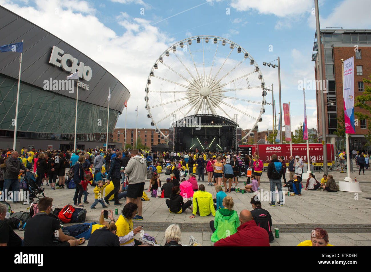 Liverpool, UK. 14th June, 2015. Runners run on the Liverpool's Streets ...