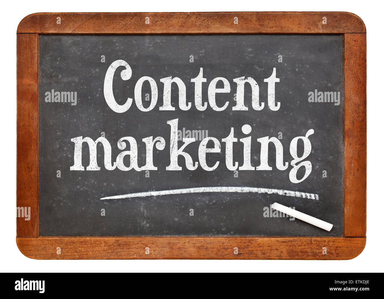 Content marketing sign - text on an isolated vintage slate blackboard ...
