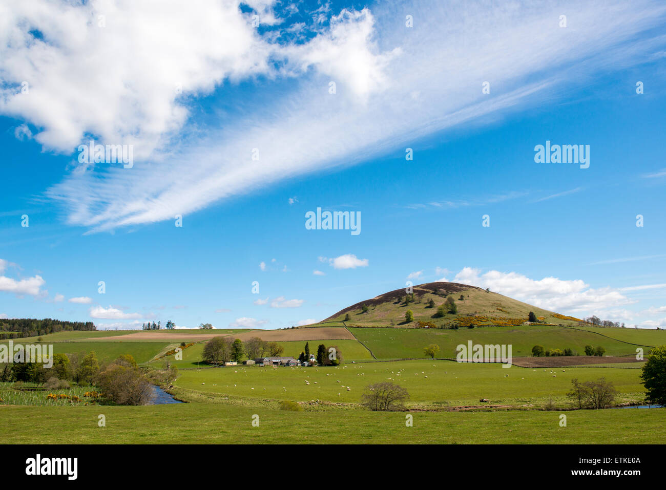 A Wonderful Mound of a Hill and Farmland, Glen Isla, Angus, Scotland ...