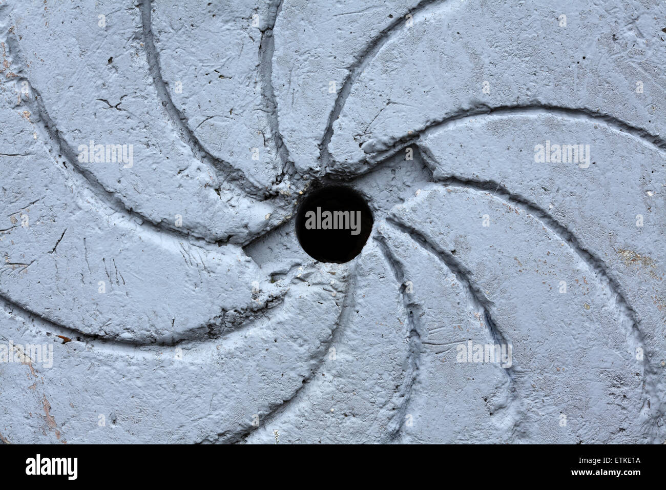 The centre of a round millstone from a Dutch windmill, Bodegraven, The ...