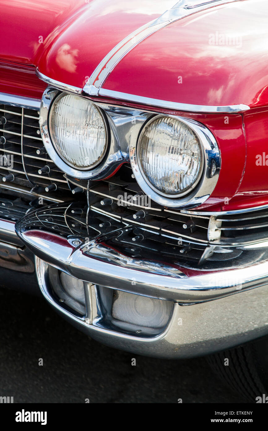 Close up view detail of a classic vintage car on a show Stock Photo - Alamy